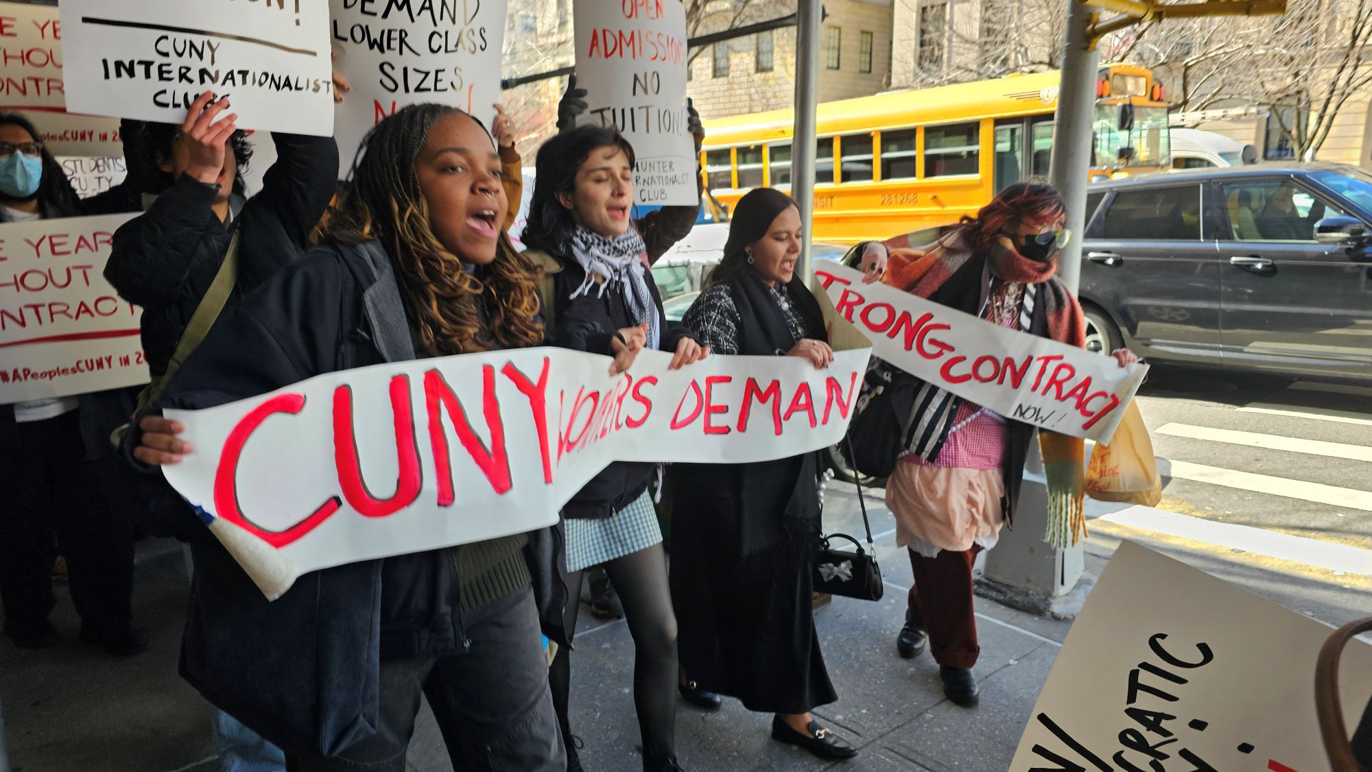 New York students join faculty, staff on picket line - Youth Journalism ...